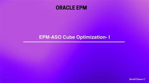 Epm Aso Cube Optimization I