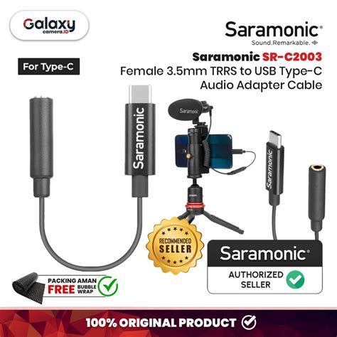 Jual Saramonic Sr C2003 Adapter 35mm Trs Female To Usb Type C Male
