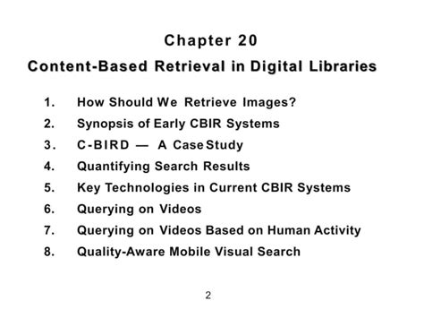 Multimedia Content Based Retrieval In Digital Libraries Pptx
