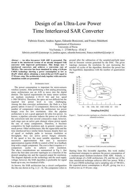 Pdf Design Of An Ultra Low Power Time Interleaved Sar Converter