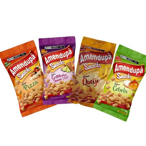 Kit 80 Salgadinhos 40g Amendupã Sabores Variados Para Lanche Ou