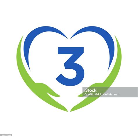 편지 에 손 관리 로고 3 편지 3 자선 로고 헬스케어 관리 손 기호재단 Charitable Foundation에 대한 스톡