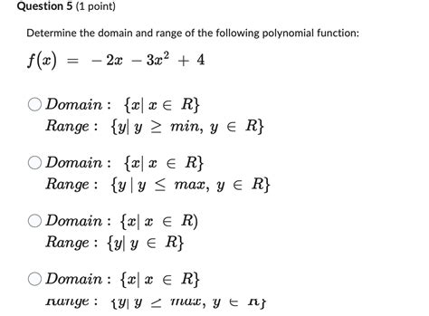 Solved Determine The Domain And Range Of The Following