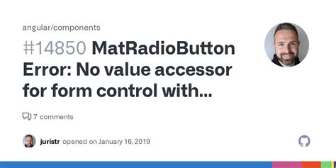 MatRadioButton Error No Value Accessor For Form Control With Path Issue Angular