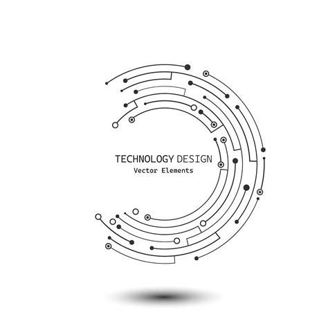 Premium Vector Abstract Crescentshaped Circuit Board Isolated On White Background Lines And