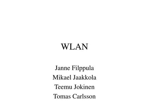 PPT WLAN PowerPoint Presentation Free Download ID