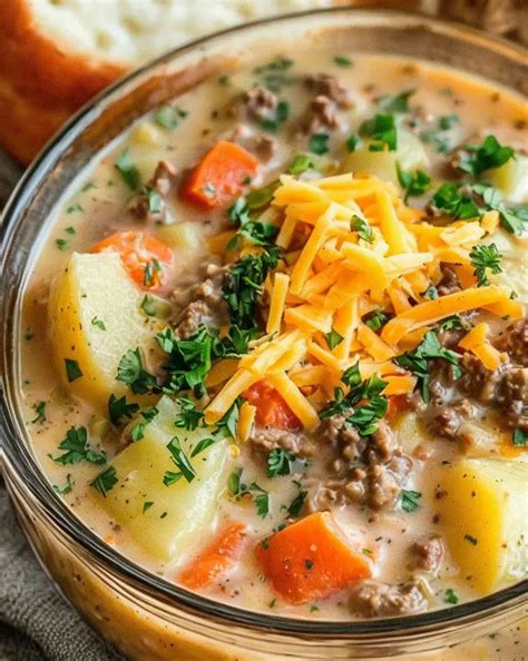 Creamy Potato And Hamburger Soup Recipe For Crockpot Success Receipster