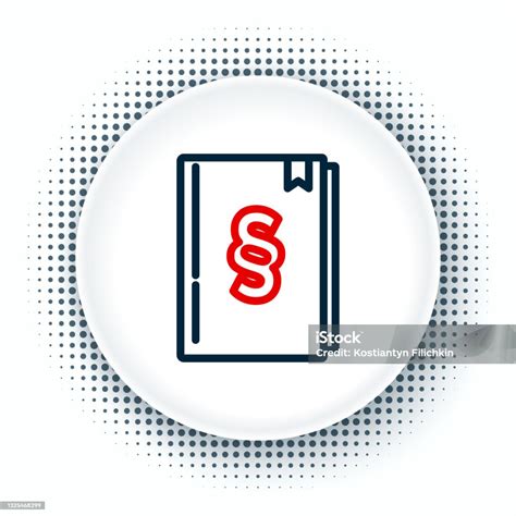 흰색 배경에 격리 된 라인 법률 책 아이콘 법적 판사 책 심판 개념 다채로운 개요 개념 벡터 개념에 대한 스톡 벡터 아트 및