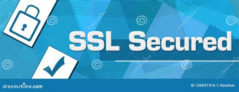 Ssl Secured Random Shapes Blue Background Stock Illustration