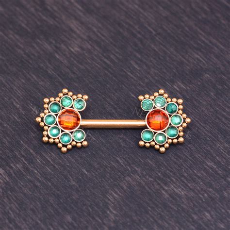 Surgical Steel Nipple Ring Jewelry Cz Nipple Barbell Ring Piercing