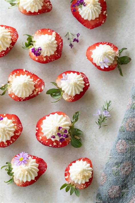 Deviled Strawberries With Whipped Cheesecake Sugar And Charm