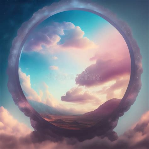 Generative Ailandscape With A View Of The Clounds Looks Into The Sky