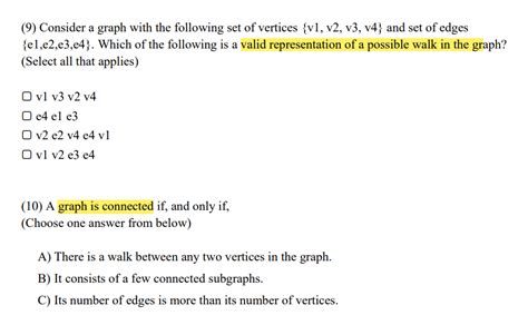 Solved 9 Consider A Graph With The Following Set Of Chegg Com