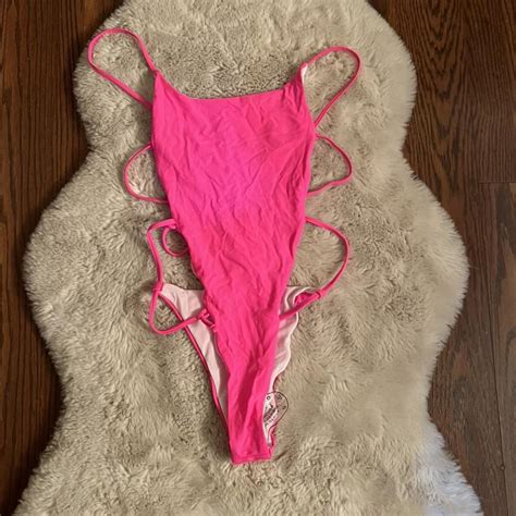 One Piece Swimsuit Criss Cross Back Shows Some Side Depop