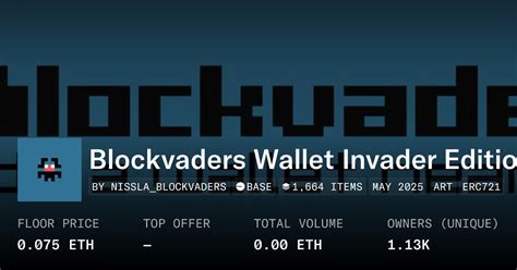 Blockvaders Wallet Invader Edition Collection Opensea