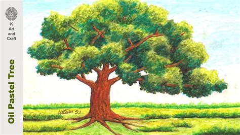 Easy Tree Drawing With Oil Pastels