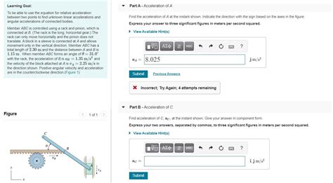 Solved Part A Acceleration Of A Find The Acceleration Of A Chegg Com
