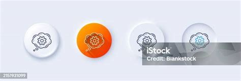 톱니바퀴 채팅 라인 아이콘입니다 엔지니어링 도구 기호입니다 선 아이콘 벡터 3차원 형태에 대한 스톡 벡터 아트 및 기타 이미지