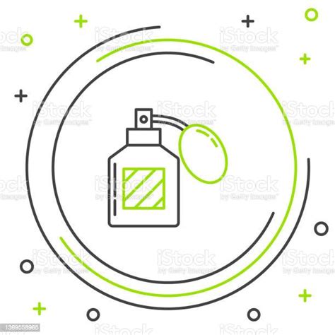 흰색 배경에 격리 된 검정색 및 녹색 선 애프터 면도 아이콘 쾰른 스프레이 아이콘 남성 향수 병 다채로운 개요 개념 벡터 일러스트레이션 0명에 대한 스톡 벡터 아트 및 기타