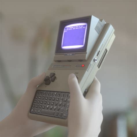 Handheld C64 Commodore Hx 64 A 3d Rendering By