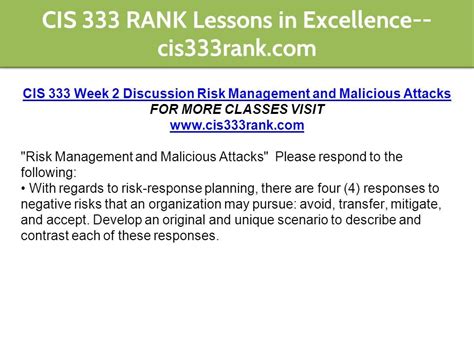 Cis 333 Rank Lessons In Excellence Ppt Download
