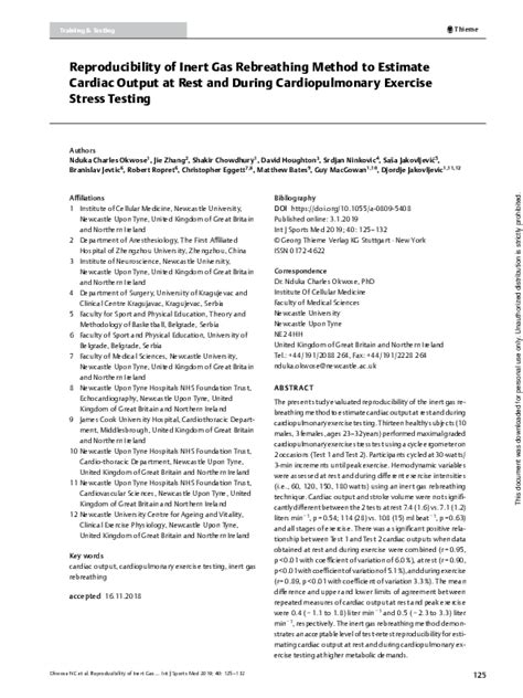 Pdf Reproducibility Of Inert Gas Rebreathing Method To Estimate Cardiac Output At Rest And