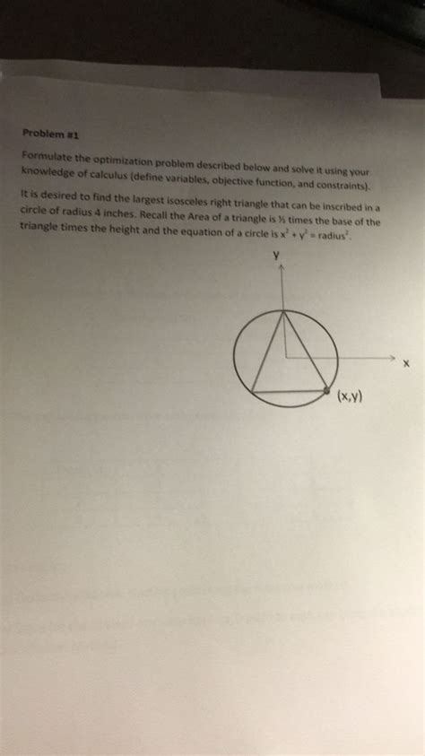 Solved Formulate The Optimization Problem Described Below