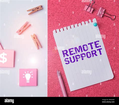 text sign showing remote support concept meaning help end users to