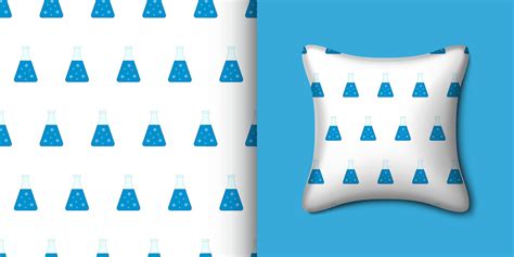 chemistry flask seamless pattern with pillow vector illustration