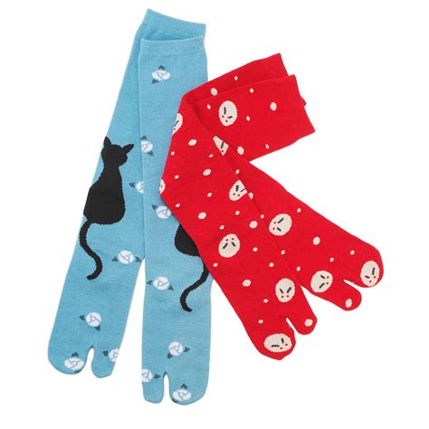 Flip Flop Socks Flipflop Sandal Sock Toe Bunny Toes Cat Blue