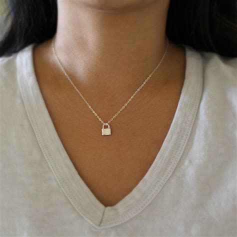 Dainty Gold Lock Necklace Tiny Lock Necklace Lock Layering Necklace Padlock Necklace