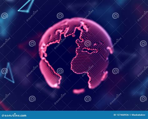 Global Network Concept Digital Planet Earth With Connection Lines Stock Vector Illustration