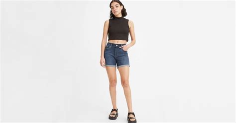 Mid Length Womens Shorts Medium Wash Levis® Us