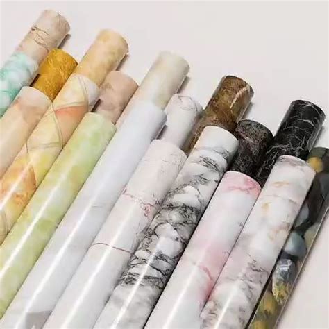 วอลเปเปอร์ลายหินอ่อน วอเปเปอร์ติดผนัง สติ๊กเกอร์ติดผนัง Wallpaper Pvc สติ๊กเกอร์ติดโต๊ะ ห้องนอน