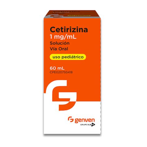 Cetirizina 1mg Ml Genven Suspensión Pediátrica X 60 Ml