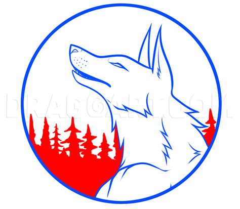 How To Draw A Wolf Moon Drawing Step By Step By Dawn Dragoart