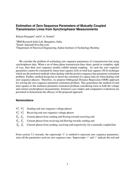 pdf estimation of zero sequence parameters of mutually coupled