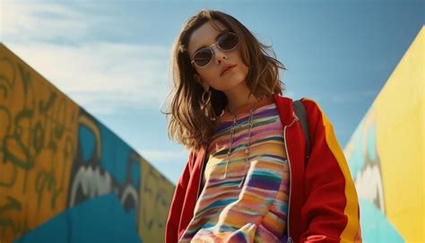 Uma jovem e linda mulher alternativa atlética está segurando um skate