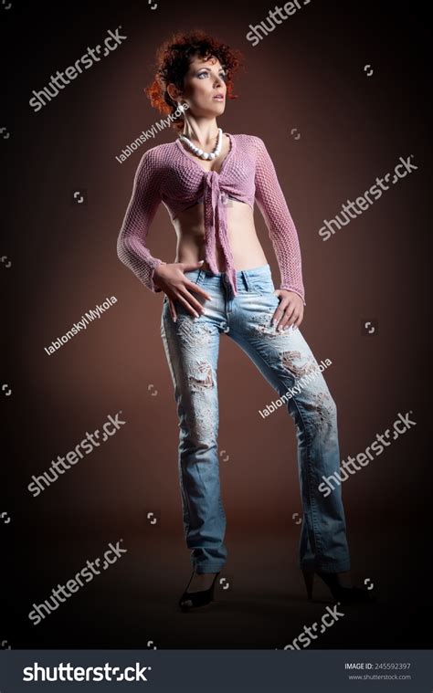 Beautiful Sexy Woman Red Hair Posing Stock Photo Shutterstock