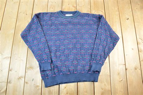 Vintage 1990s Hampton Bay Trading Company Knit Abstract Pattern