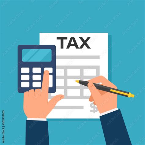 An Image Showing Hands Holding A Calculator And A Pen Over A Tax
