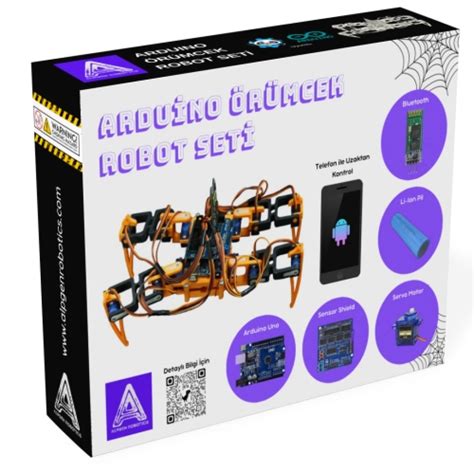 Arduino Örümcek Robot Seti Montajlı Full Set