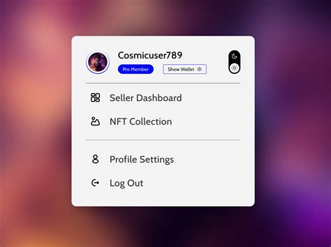 User Profile Dropdown Component By Otar Davitashvili On Dribbble