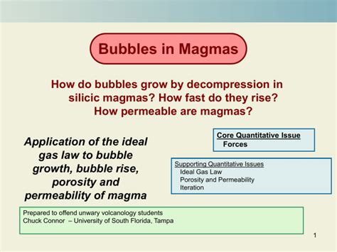 Bubbles In Magma Module University Of South Florida