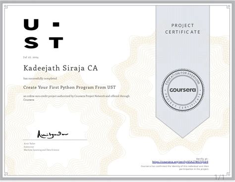 Python Codingjourney Coursera Kadeejath Siraja C A