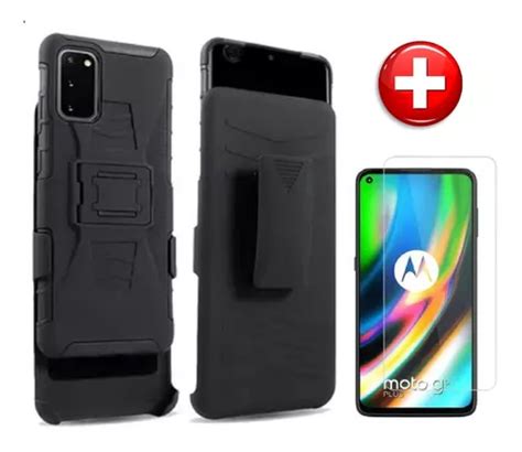 Funda Moto G9 Plus Uso Rudo Clip Case Mica Cristal Templad Mercadolibre