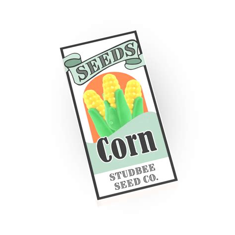 Seed Packet Corn Custom Printed Minifig Scale 1x2 Tile Made Using