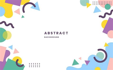 Colorful Abstract Geometric Shapes Design Element Background White