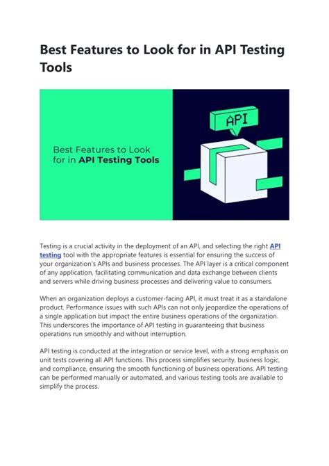 Ppt Best Features To Look For In Api Testing Tools Powerpoint Presentation Id12790321