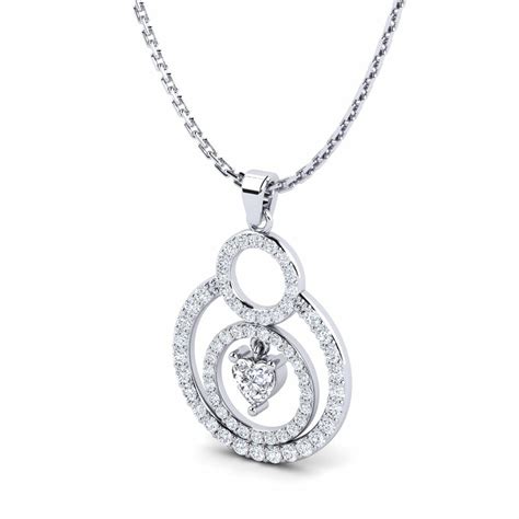 Achetez Pendentif Pour Femme Eraldo En Or Blanc 585 Diamant 0 15 Carats Coupe Cœur Taillé